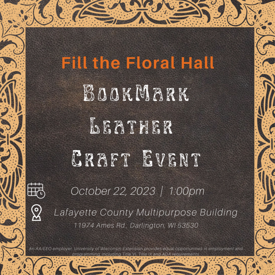 Fill the Floral Hall – Bookmark Leather Craft Event – Extension ...